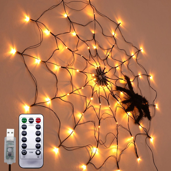 1PC Creative Spider Web Light String Decorative Light Super Fear Spider ...