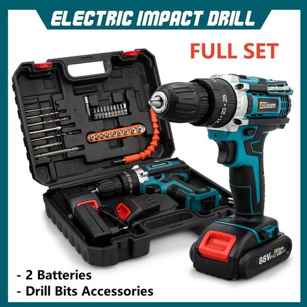 【Full Set】 Cordless Impact Drill Set 25+3Torque Adjustable Speed ...