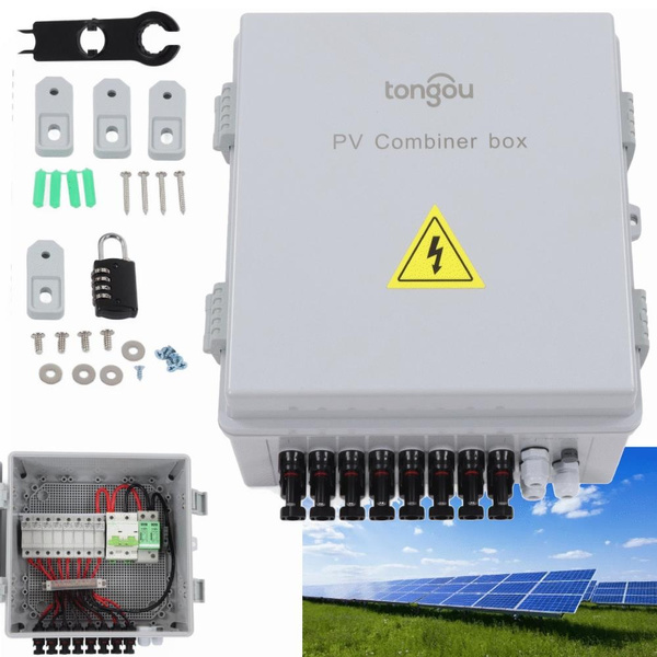 PV Combiner Box, 8 String PV Junction Box with Arrester 10A Rated ...