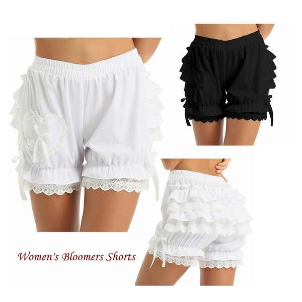 Women's Tiered Ruffle Panties Dance Bloomers Sissy Booty Shorts ...