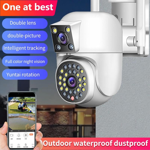 4MP Dual-Lens WiFi IP Camera Outdoor Waterproof PTZ Camera Home CCTV ...