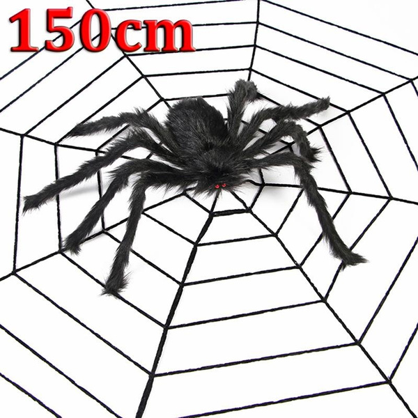 150Cm Giant Black Spider Halloween Decoration Realistic Large Outdoor ...