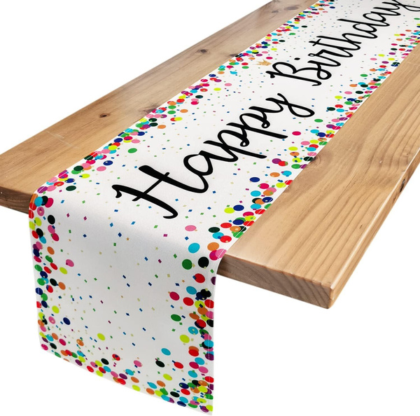 Happy Birthday Table Runner 17.7/ 72 Inches Table Runner Celebrate ...