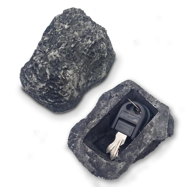 Outdoor Spare Garden Key Box Rock Hidden Hide In Stone Security Safe ...