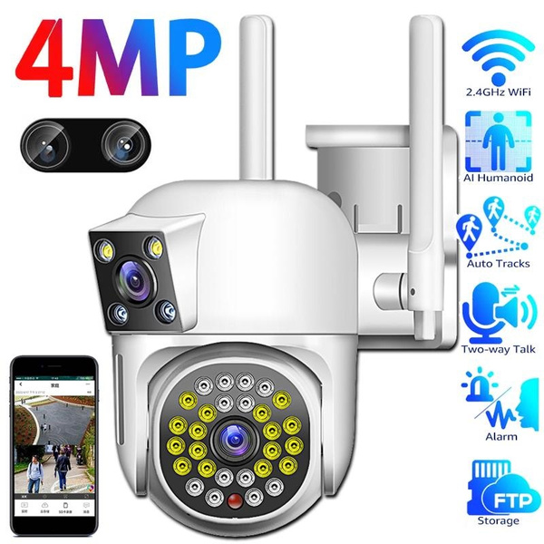 4MP WiFi Camera HD PTZ Camera Dual Lens Dual Screen Video Surveillance ...