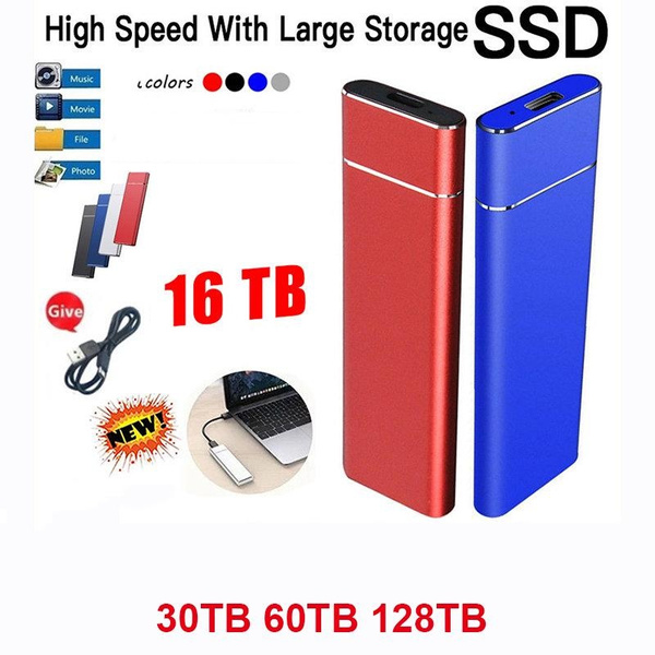 Portable SSD 1TB 2TB 8TB 16TB 30tb 60tb 128tb High-Speed External Solid ...