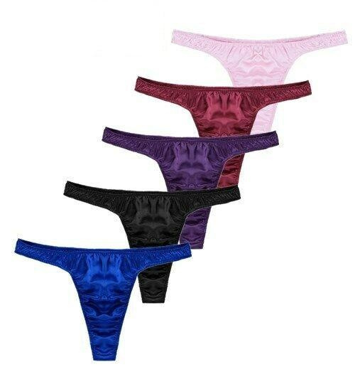 Mens Satin Silk Low Rise Thong Sexy T-Back Briefs Underwear | Wish