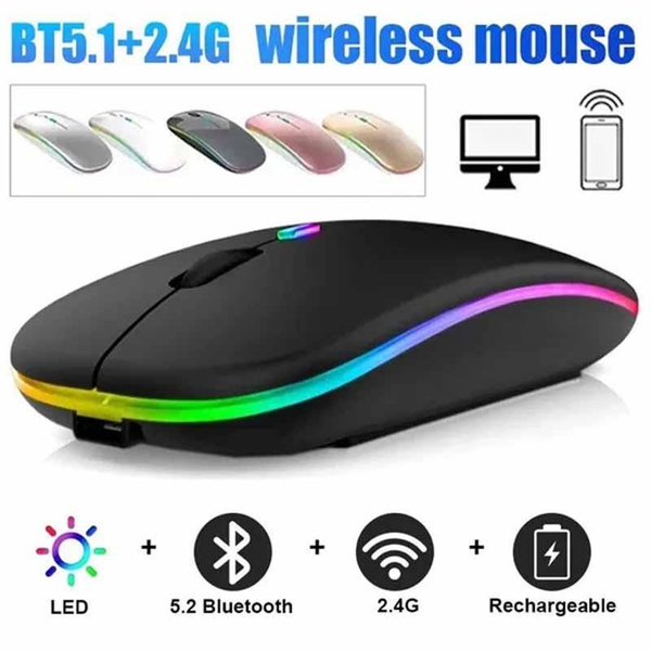 Wireless Bluetooth Mouse Portable Magic Silent Ergonomic Mice for ...