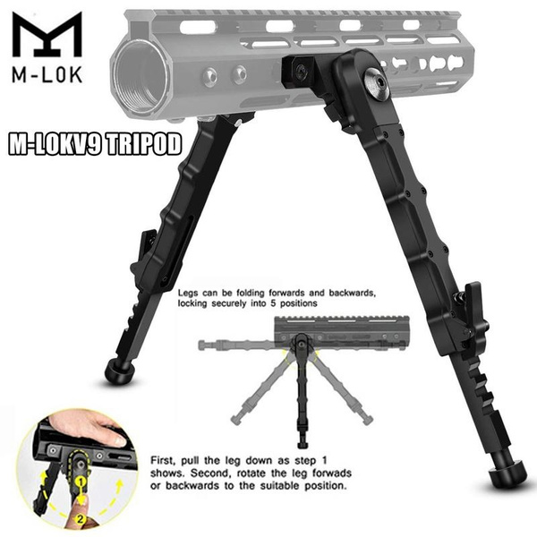 7.5 inch-9 inch Aluminum Adjustable Spring M Lok Bipod Split Style V9 ...
