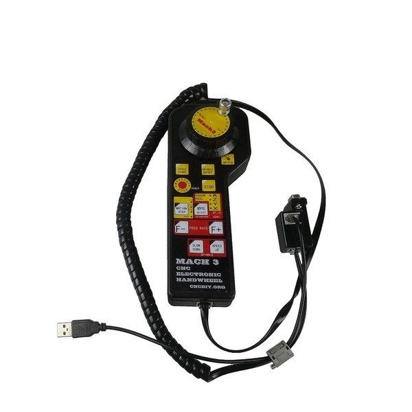 CNC MACH3 MPG3 Pendant Electronic Handwheel With Emergency Stop MODBUS ...