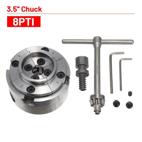 Reversible 3.5 Inch Wood Turning Chuck Chrome Plated 8TPI Thread Lathe ...