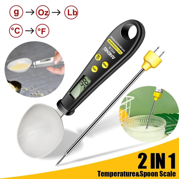 Stainless Steel 2 In 1 Scoop Scale Thermometer Electronic Measuring ...