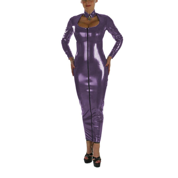 Sexy Hollow Out Lockable Long Hobble Dress Long Sleeve Bodycon Pencil ...