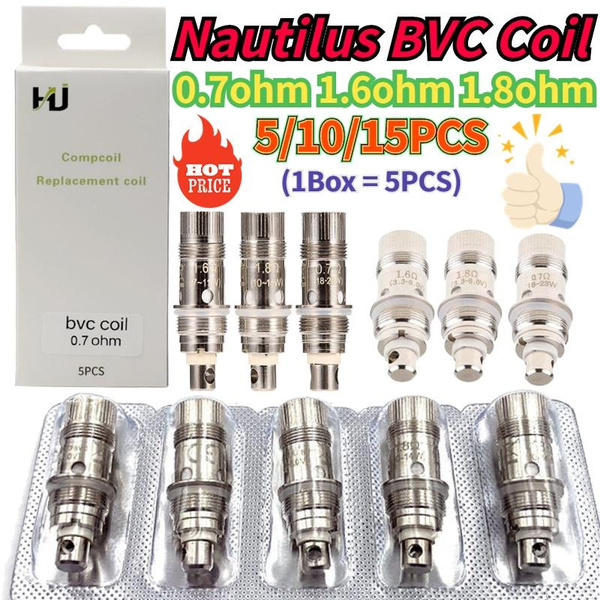 5/10/15PCS Nautilus BVC Coil 0.7ohm 1.6ohm 1.8ohm Bottom Vertical Coils for Aspire Nautilus Mini ...