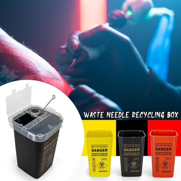1L Sharps Container Disposable Needle Recycling Bin with Lid Sharps ...