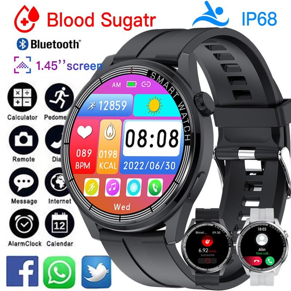 Smartwatch with Blood Glucose Measurement, Blood Glucose Fitness ...
