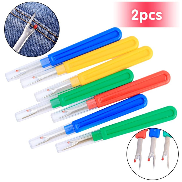 2pcs Plastic Handle Craft Thread Cutter Seam Ripper Stitch Sewing
