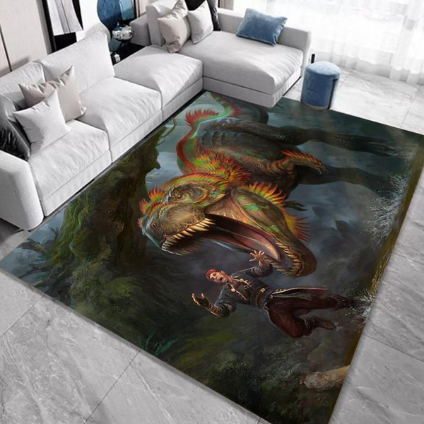 Prehistoric Adventure Dinosaur Art Rug for Kids Room Decor | Wish