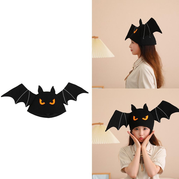 Halloween Black Bat Hat Kids Party Props Hat Cartoon Plush Headgear ...