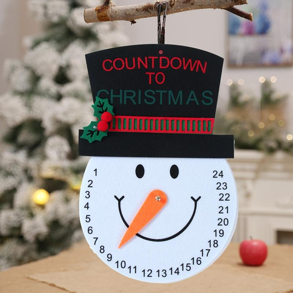 Christmas Advent Calendar 2023 Felt Hanging Santa Claus Snowman Reusable Countdown for Xmas ...
