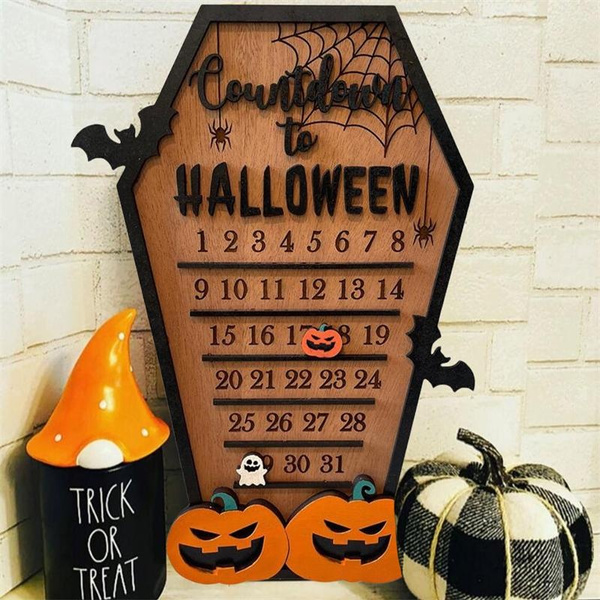 Halloween Countdown Calendar Wooden Sign Decorations | Wish