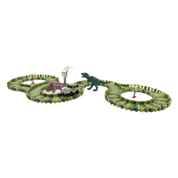 Dinosaur Racing Track Toys, Endless Fun, Flexible Tracks, Electric ...