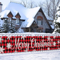 Large Merry Christmas Banner Yard Christmas Sign Outdoor Christmas ...
