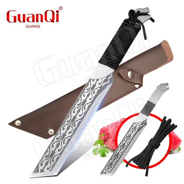 Stainless Steel Butcher Slaughtering Knife High Carbon Steel Outdoor ...