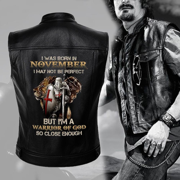 I'm A Warrior of God So Close Enough Jesus Jacket Men's Lion Leather ...