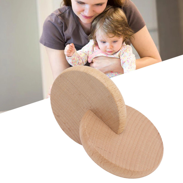 2PCS Montessori Interlocking Disc Beech Round Wood Baby Developmental ...