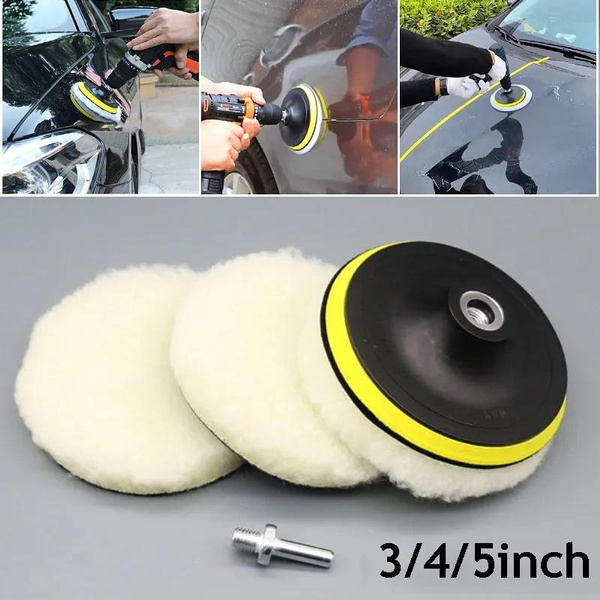 5pcs Car Polishing Pads Set 3/4/5 Inch Wool Buffing Pads Kit Automobile ...