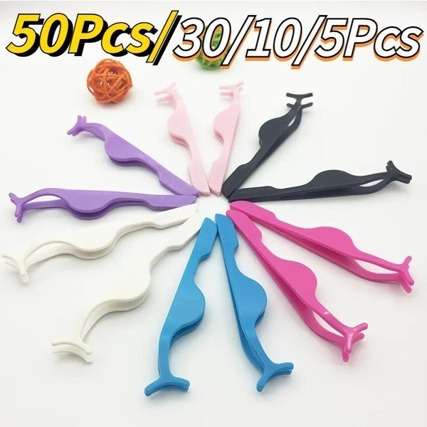 50/30/10/5Pcs False Eyelash Tweezers False Eyelashes Applicator Eyelash ...