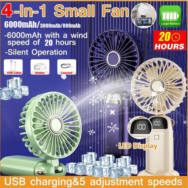 Upgeade 4 in 1 Large Capacity Handheld Fan Portable Rechargeable ...