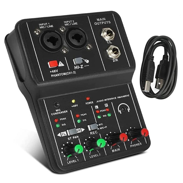 Portable Audio Interface Professional Mini External Sound Card Mixer ...