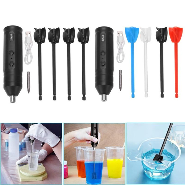 Epoxy Resin Mixer Rechargeable Powerful Slow Motor Handheld Electric ...