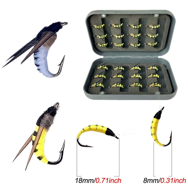 25Pcs/Box Realistic Nymph Scud Fly For Trout Fishing Artificial Insect ...