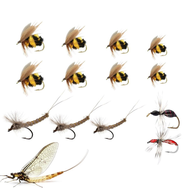 Bumblebee Honeybee Yellow Bee Dry Flies, Red Black Ant Brown Mayfly ...