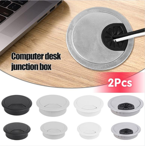 2Pcs Desk Wire Hole Cover Base Computer Grommet Table Cable Outlet Port ...