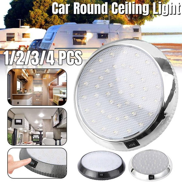1/2/3/4 PCS 12V Car Interior Round Light Reading Roof Ceiling Dome Lamp ...