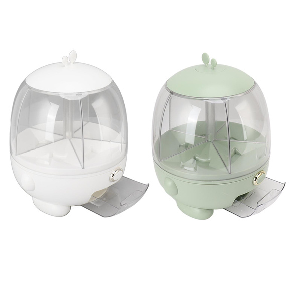 Cereal Dispenser, 360 Degree Rotaing Rice Grain Storage Box 5 Grid ...