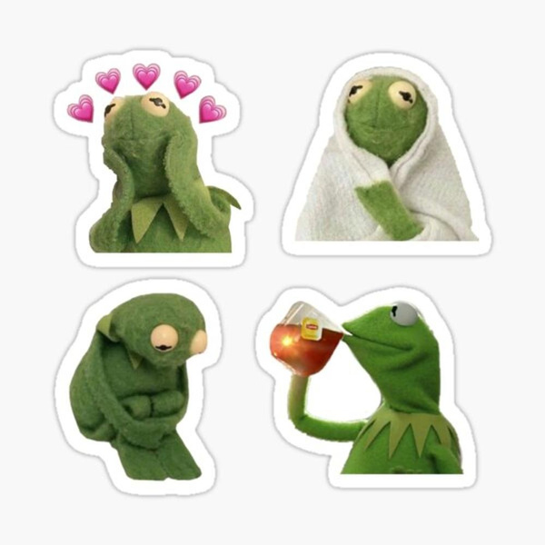 Kermit meme sticker set Sticker Sticker for Laptop Decor Bedroom Car ...