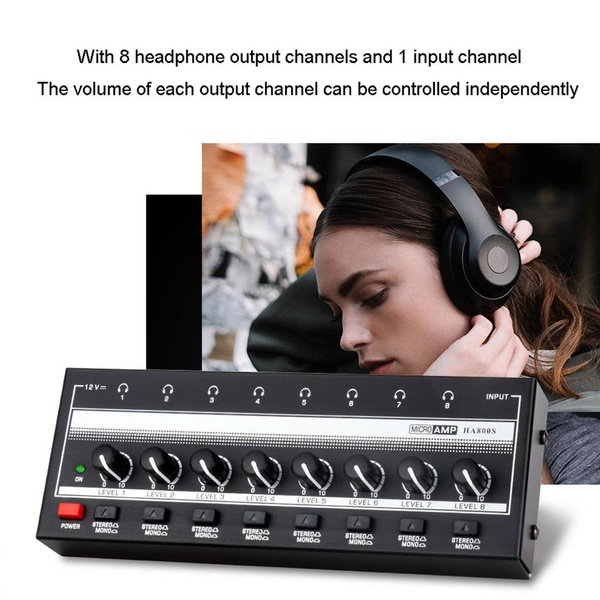 Portable 8 Channel Headphone Amplifier with Independent Volume Control ...