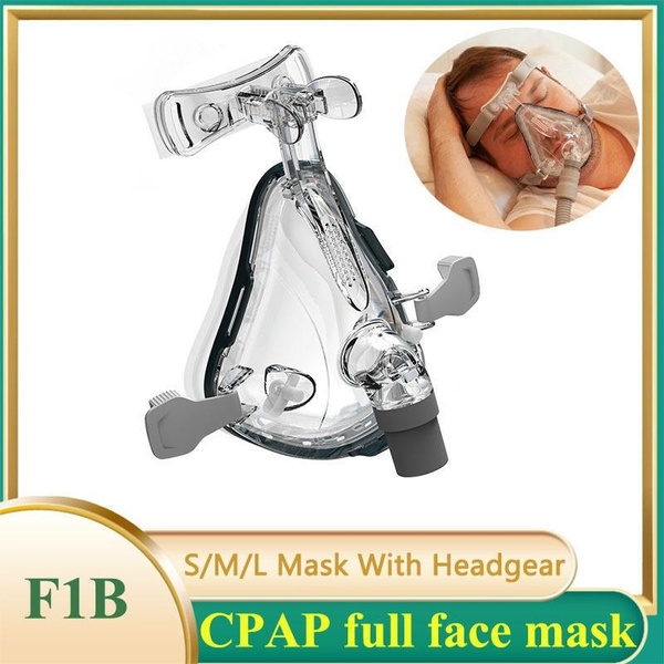 F1B CPAP Full Face Nasal Mask with Headgear for CPAP BiPAP Sleep and ...