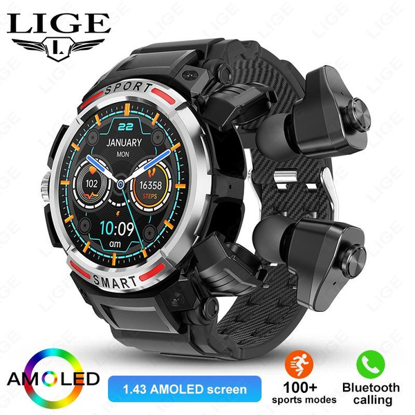 LIGE Watch Headset 2-in-1 Bluetooth Dual Call Blood Pressure Blood ...