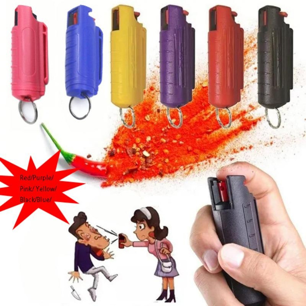 Pepper Spray Keychain Portable Reusable Key Holder Protection Self