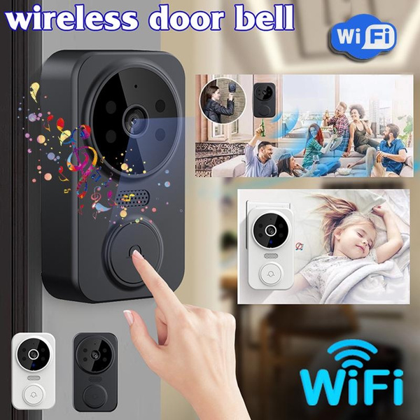 WiFi Video Doorbell Remote Real Time Visual Intercom Doorbell Two Way Audio Night Vision Home ...