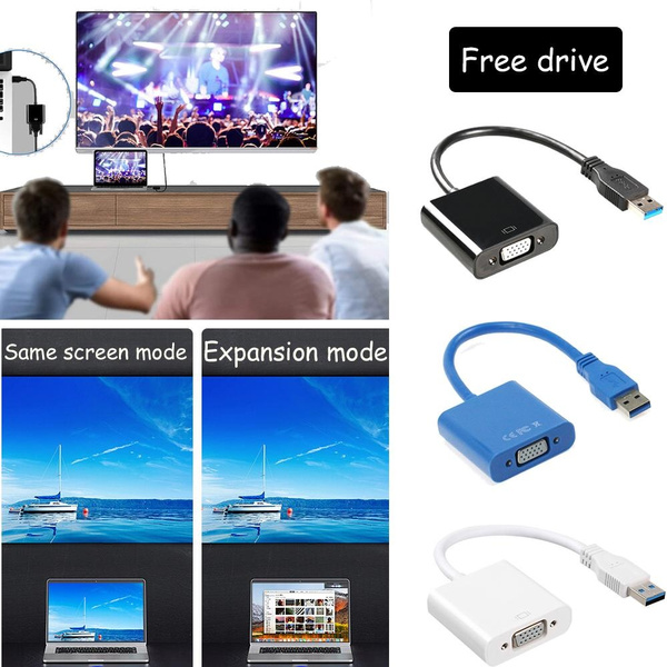 Usb3.0-vga Adapter Cable No-drive Usb To Vga Laptop Converter Expands ...