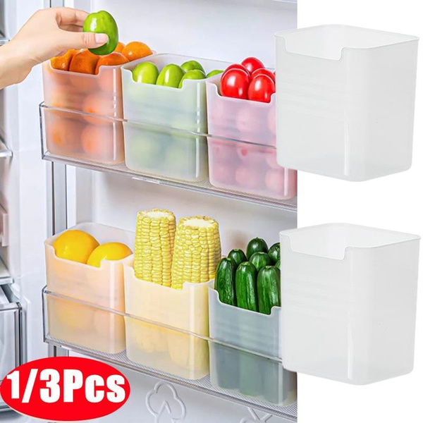 1/3Pcs Fridge Organizer Food Fresh Storage Box Refrigerator Side Door ...