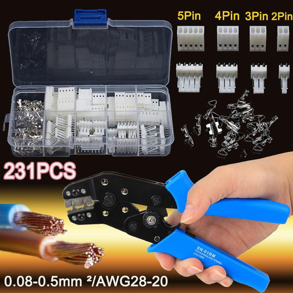 230PCS XH-2.54mm 2-5Pin Wire Connectors Pin Housing Terminals ...
