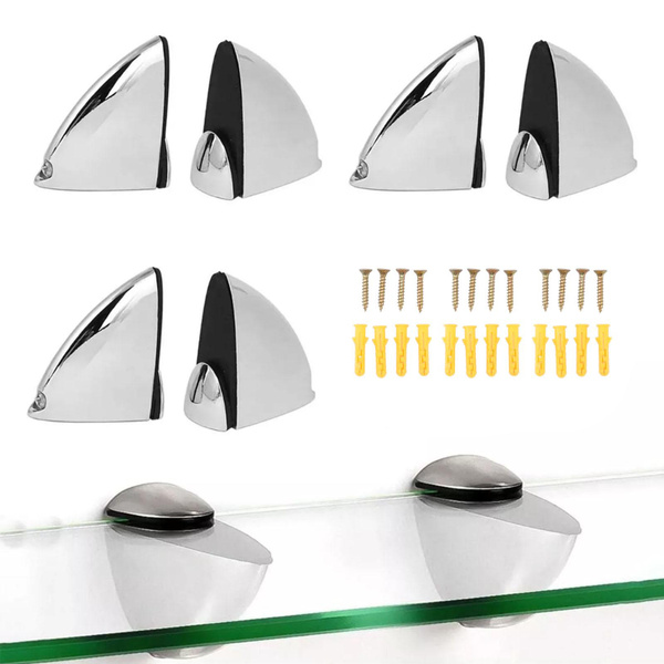 Glass Shelf Bracket Holder, Sturdy Zinc Alloy Fish Mouth Glass Clamp ...